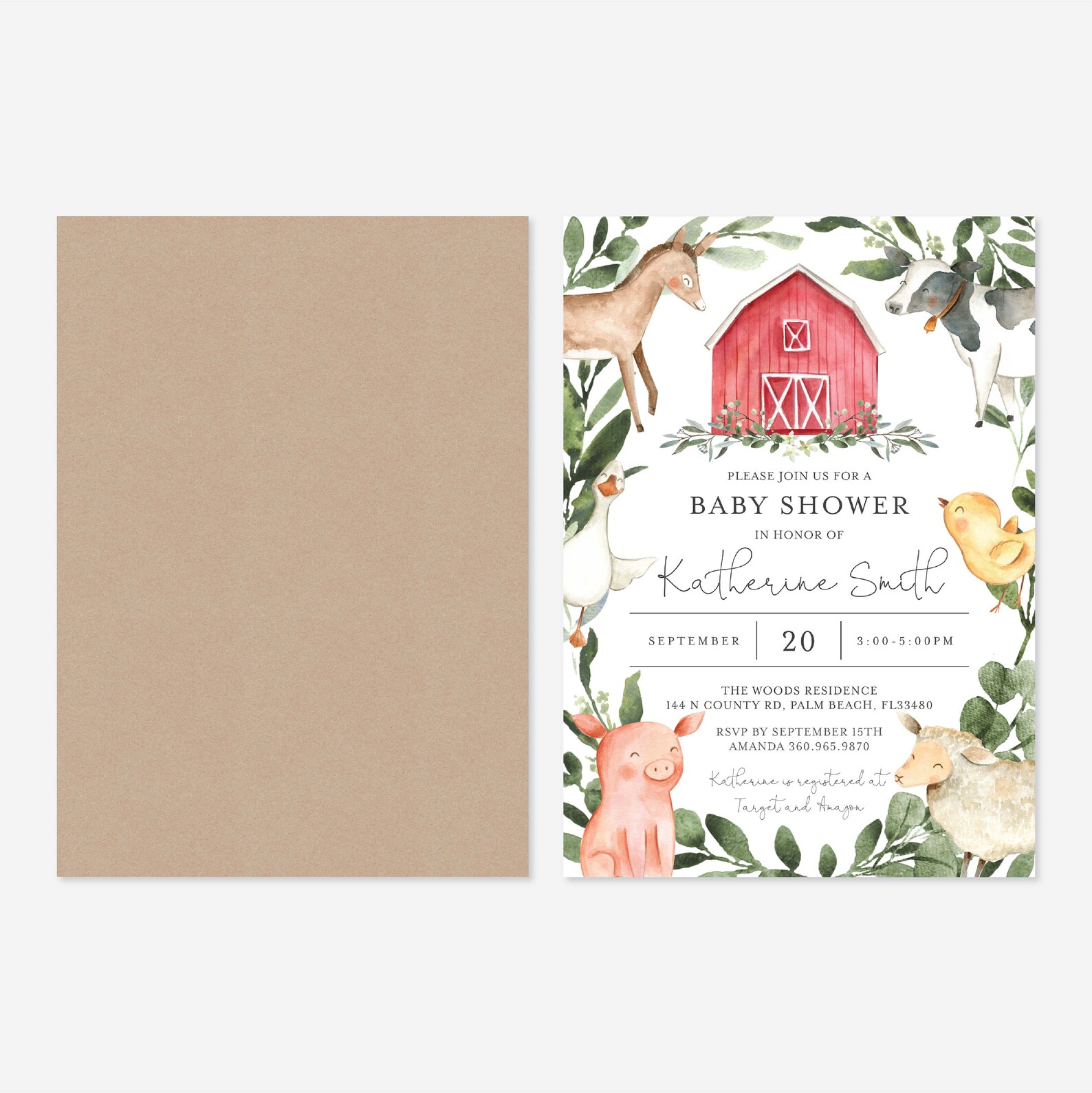 Farm Baby Shower Invitation Farm Baby Shower Invitation Farm - Etsy