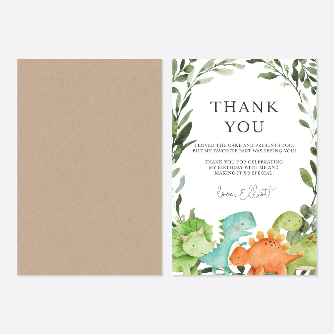 Dinosaur Birthday Thank You Note Dinosaur Thank You Note - Etsy
