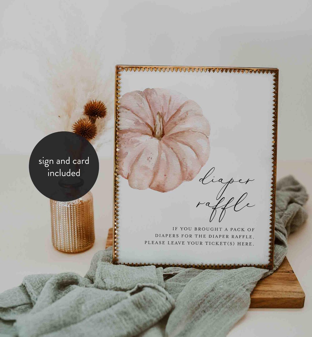 Pumpkin Baby Shower Diaper Raffle, Little Pumpkin Baby Shower Diaper ...