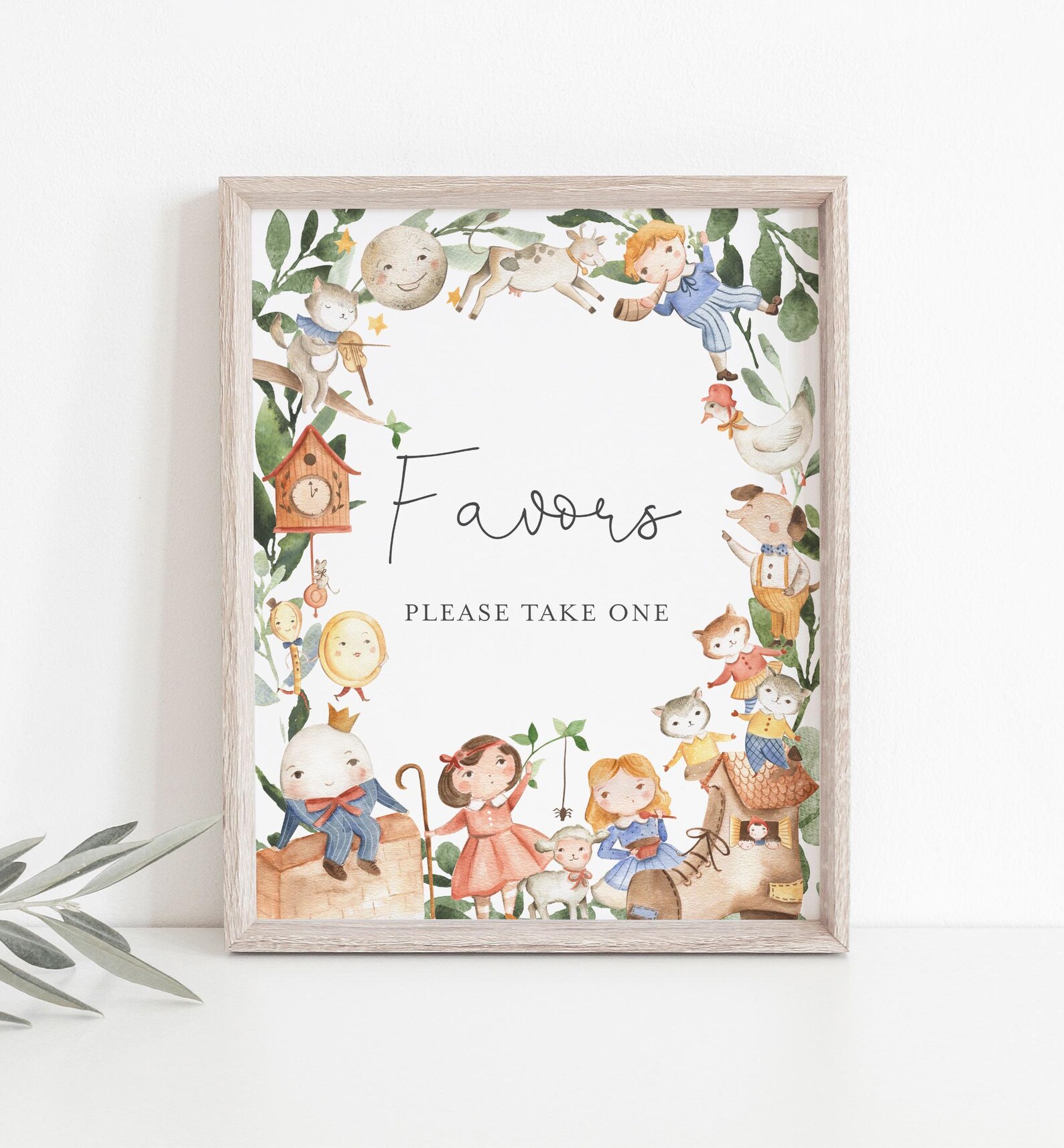 Nursery Rhyme Baby Shower Favors Sign, Nursery Rhyme Favors Sign ...