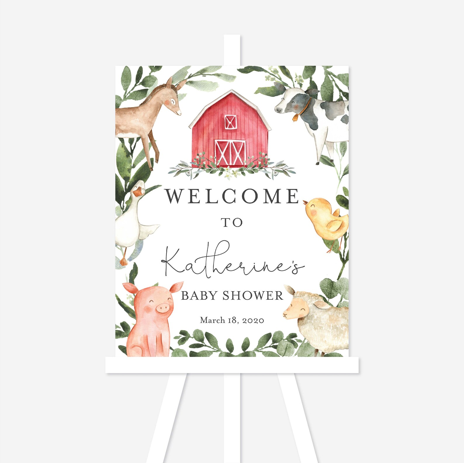 Farm Baby Shower Welcome Sign Farm Welcome Sign Farm Animal - Etsy