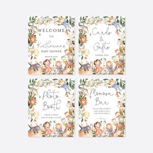 Nursery Rhymes Baby Shower Table Signs Bundle, Nursery Rhymes Baby ...