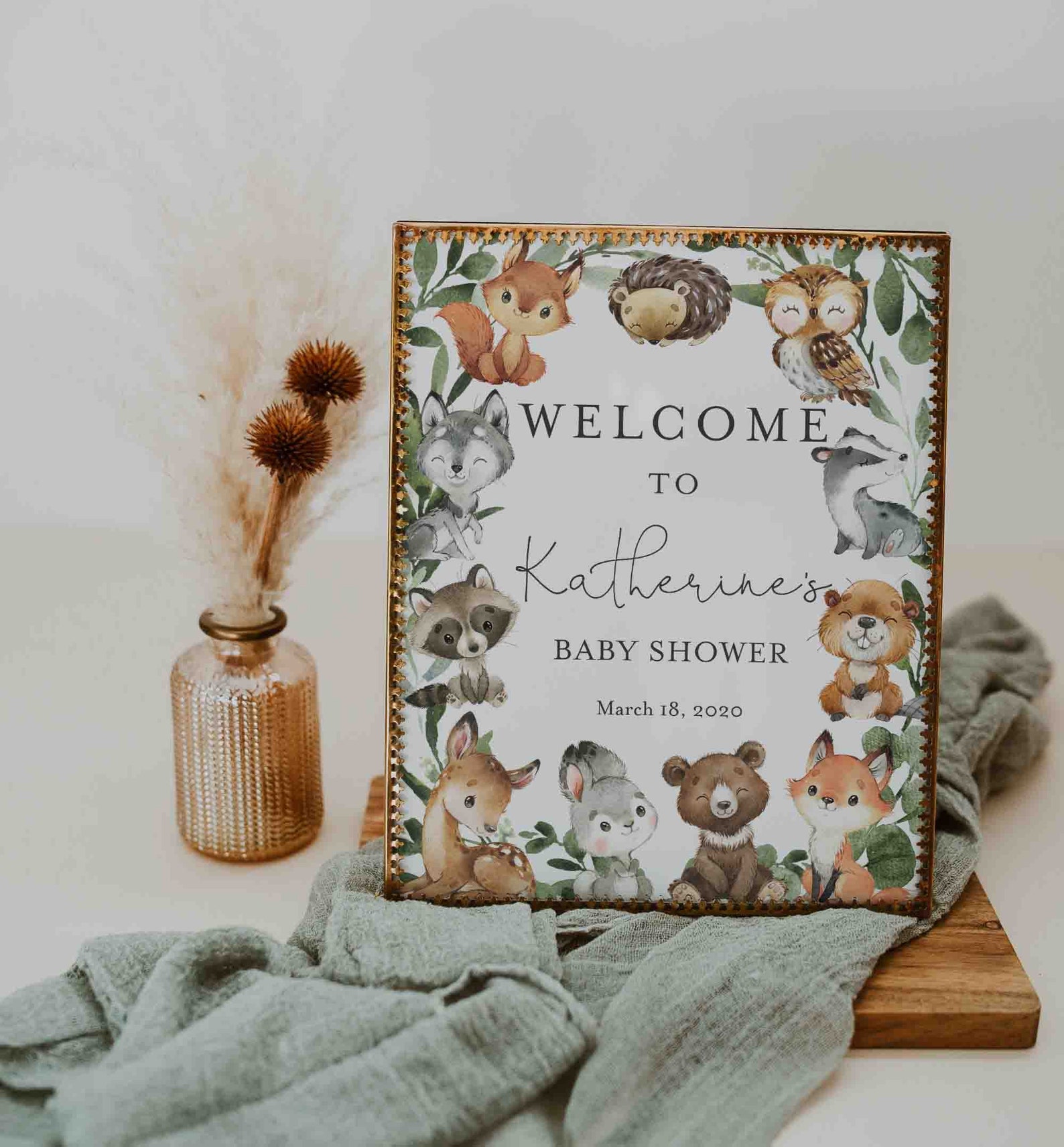 Woodland Baby Shower Welcome Sign, Woodland Welcome Sign, Woodland ...