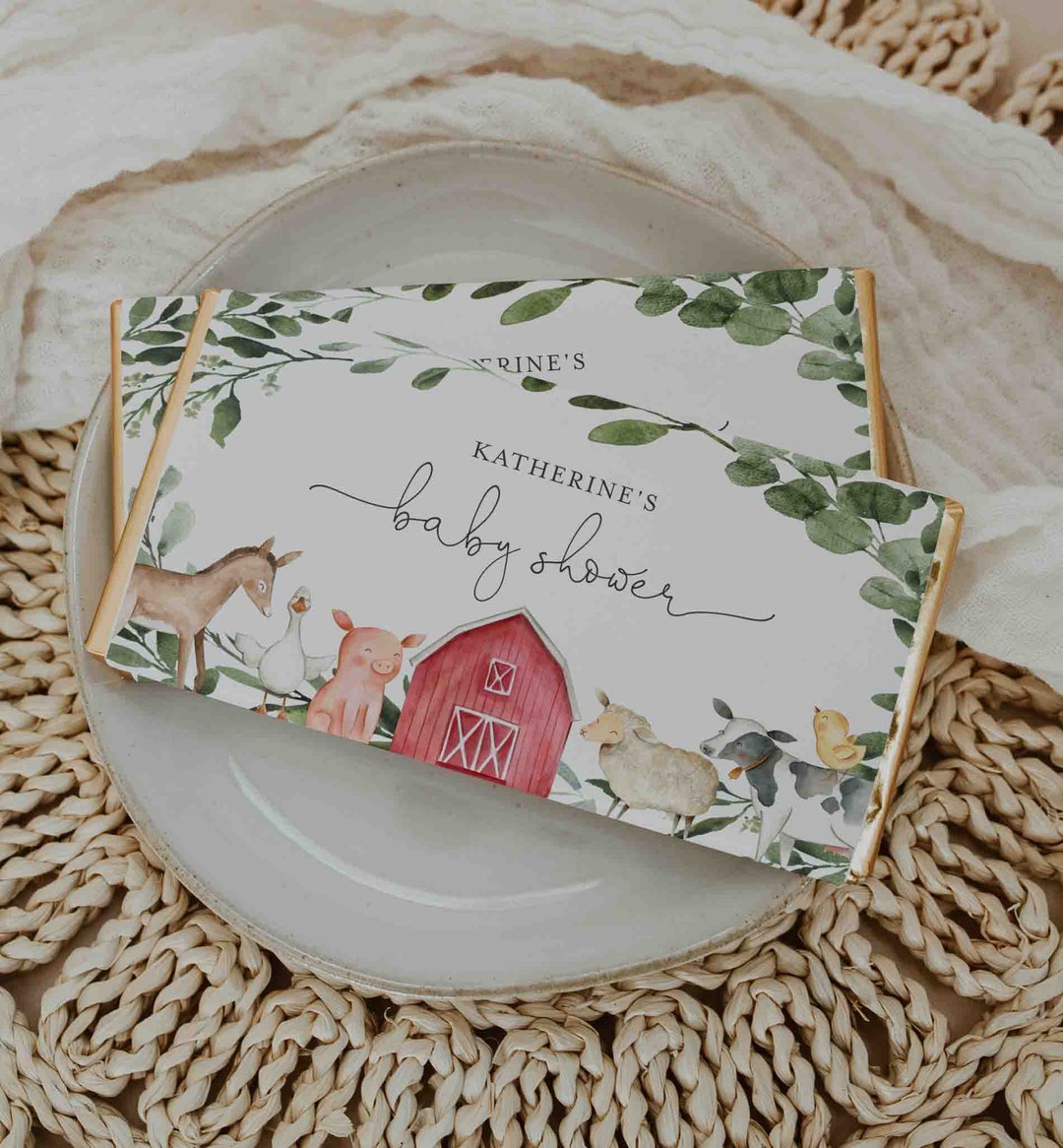 Farm Baby Shower Chocolate Bar Wrapper, Farm Chocolate Bar Wrapper ...