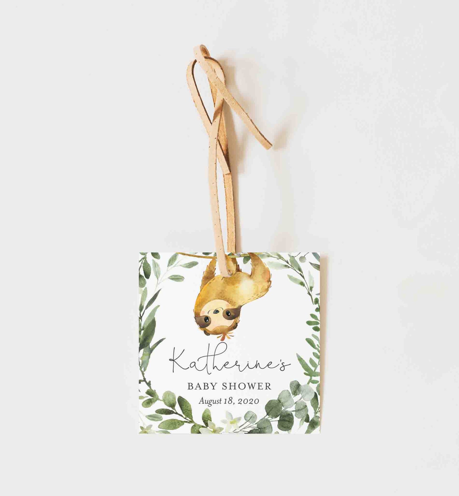 Sloth Baby Shower Favor Tag, Sloth Favor Tag, Sloth Favor Label, Sloth ...