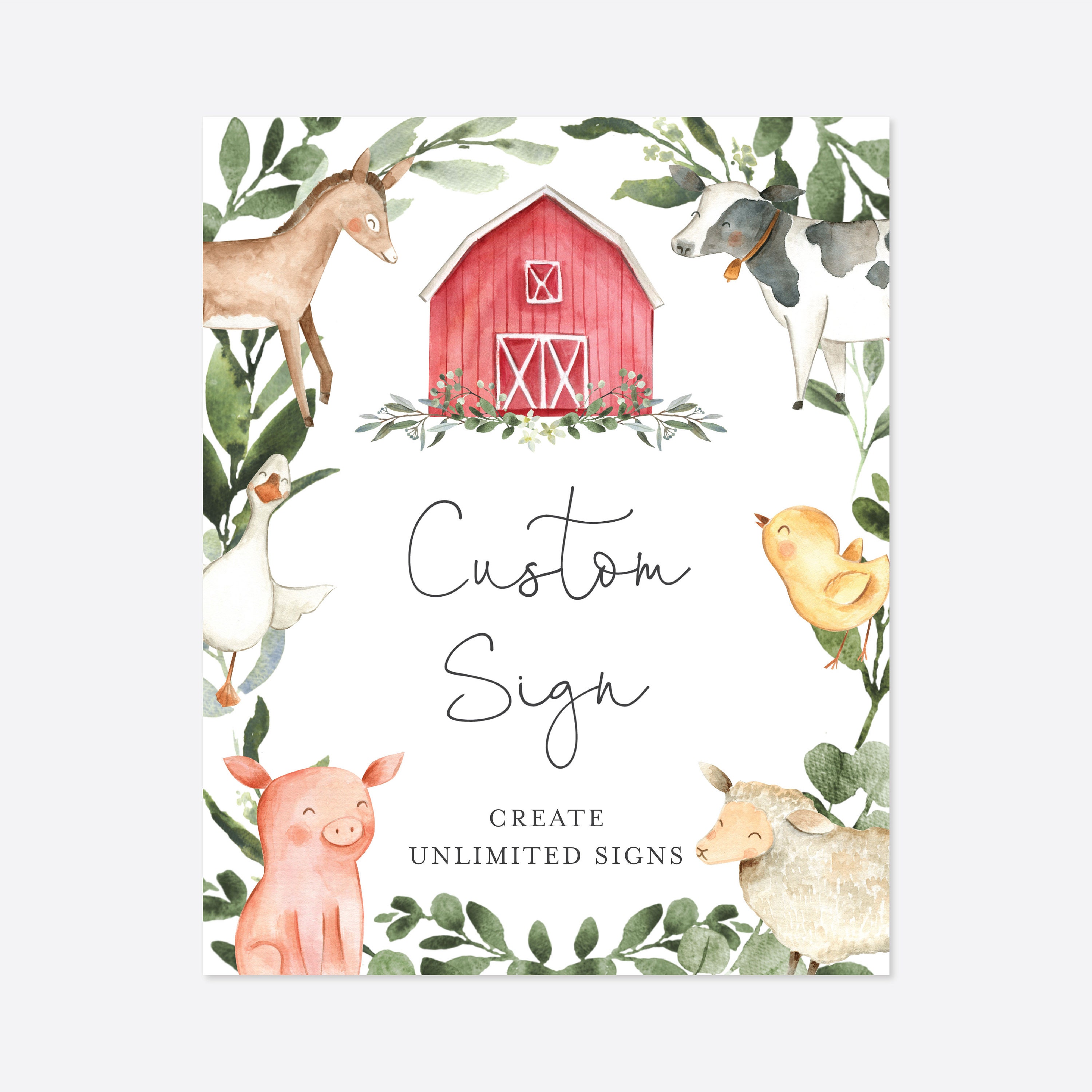 Farm Baby Shower Table Signs Bundle Farm Baby Shower Custom | Etsy