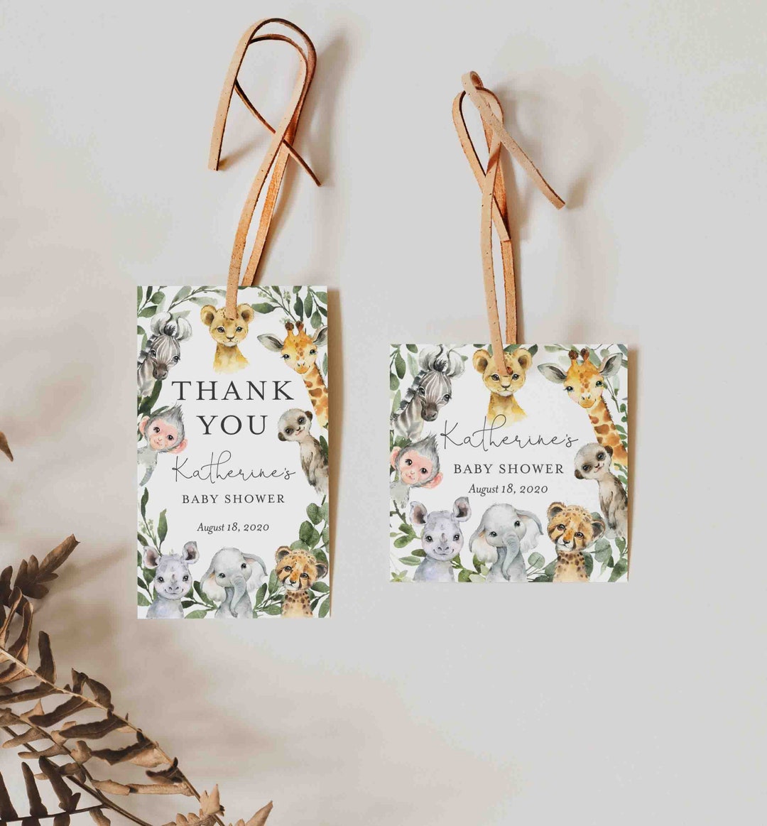 Safari Baby Shower Favor Tag, Safari Favor Tag, Jungle Favor Tag, Favor ...