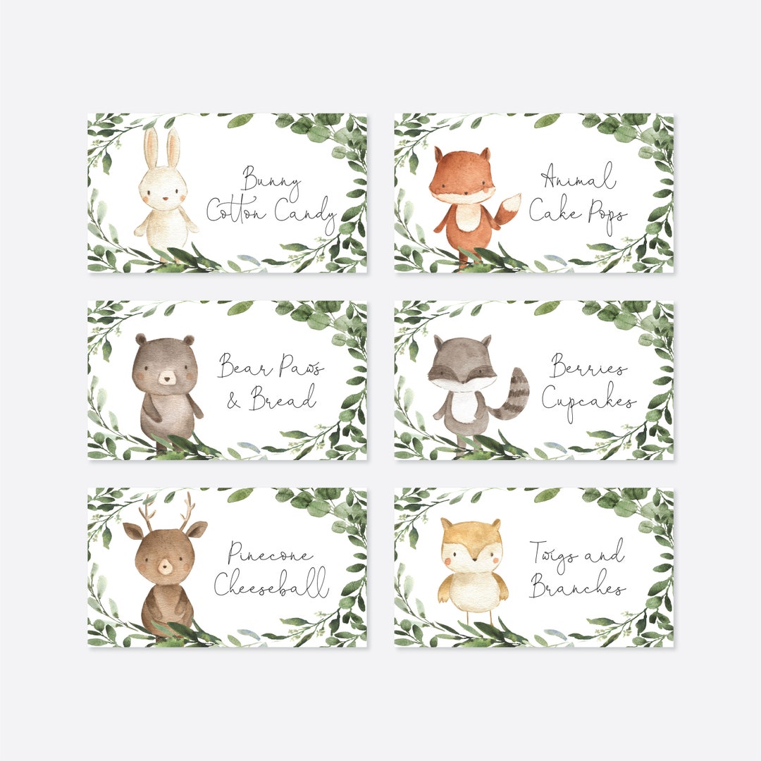 Woodland Birthday Food Labels, Woodland Food Labels, Woodland Animals ...