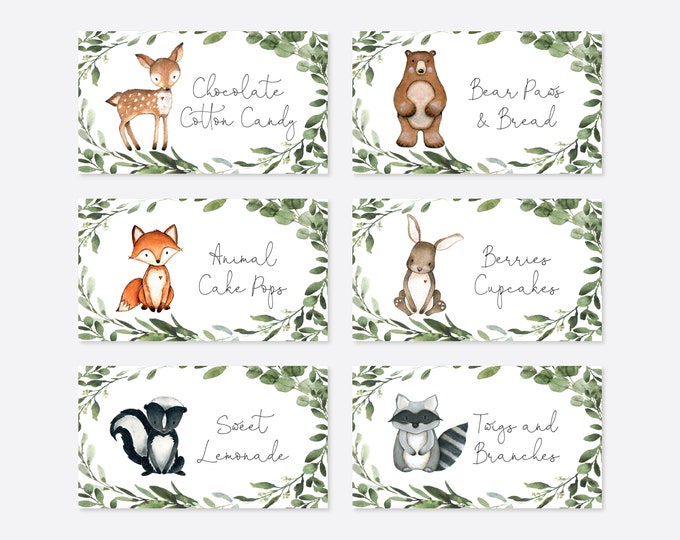 Woodland Baby Shower Food Labels Woodland Food Labels - Etsy