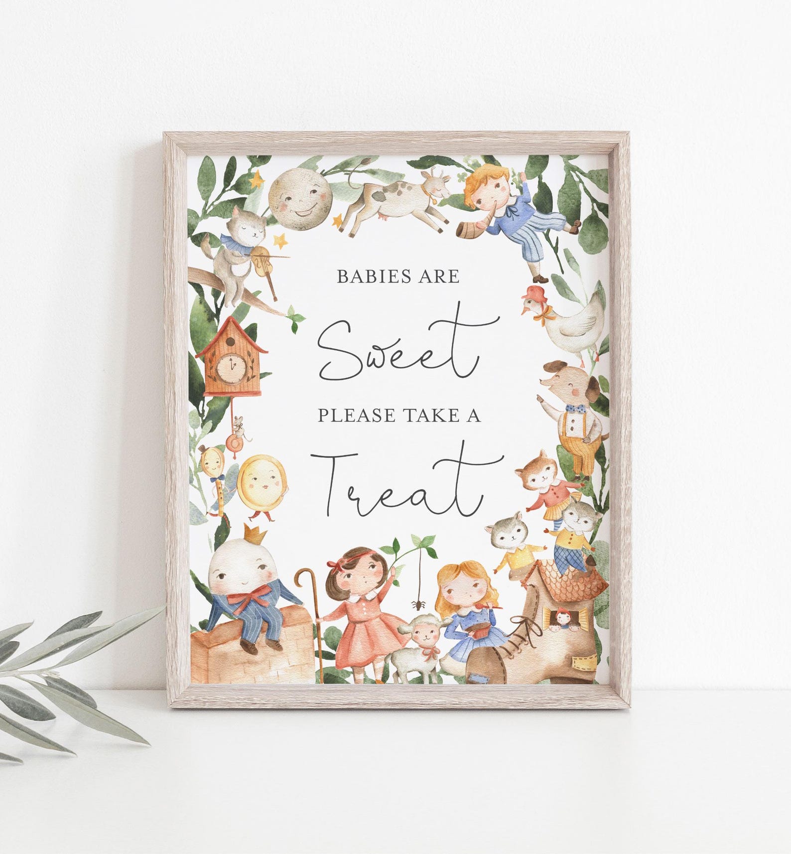 Nursery Rhyme Baby Shower Babies Are Sweet Sign, Nursery Rhyme Babies ...