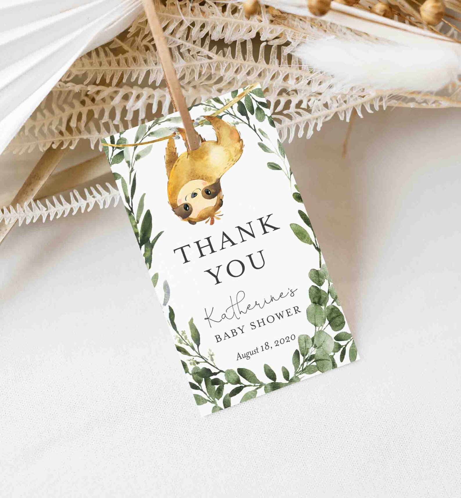 Sloth Baby Shower Favor Tag, Sloth Favor Tag, Sloth Favor Label, Sloth ...