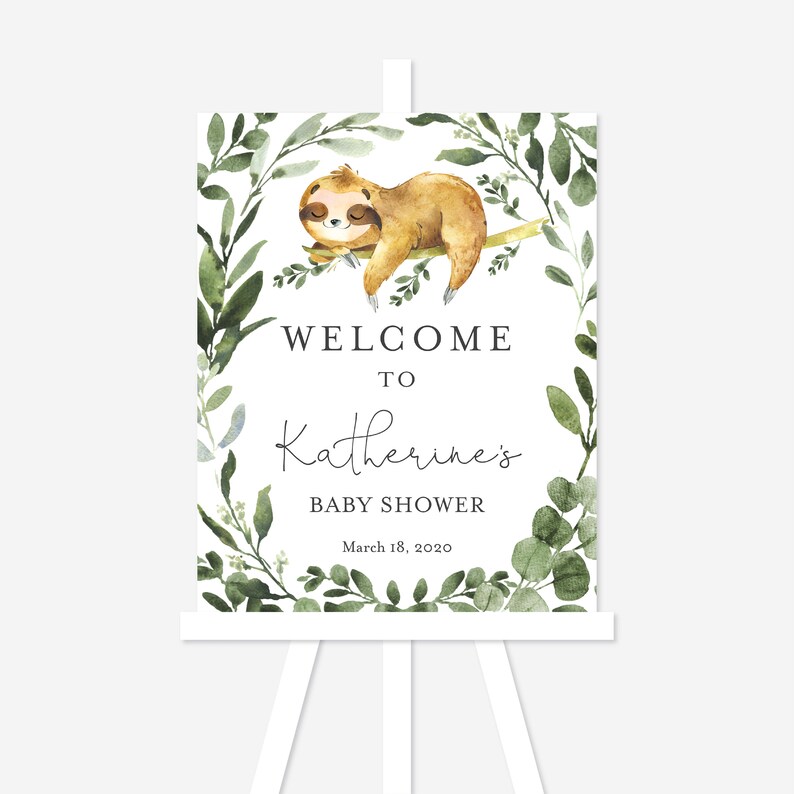 Sloth Baby Shower Welcome Sign Sloth Welcome Sign Sloth Baby - Etsy