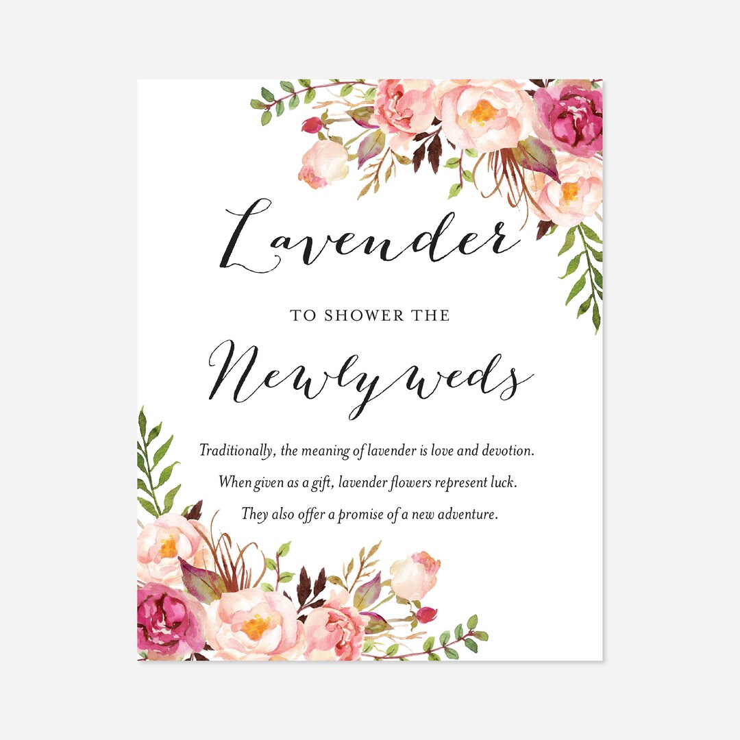 Pink Floral Wedding Lavender Toss Sign, Confetti Send Off, Ceremony ...