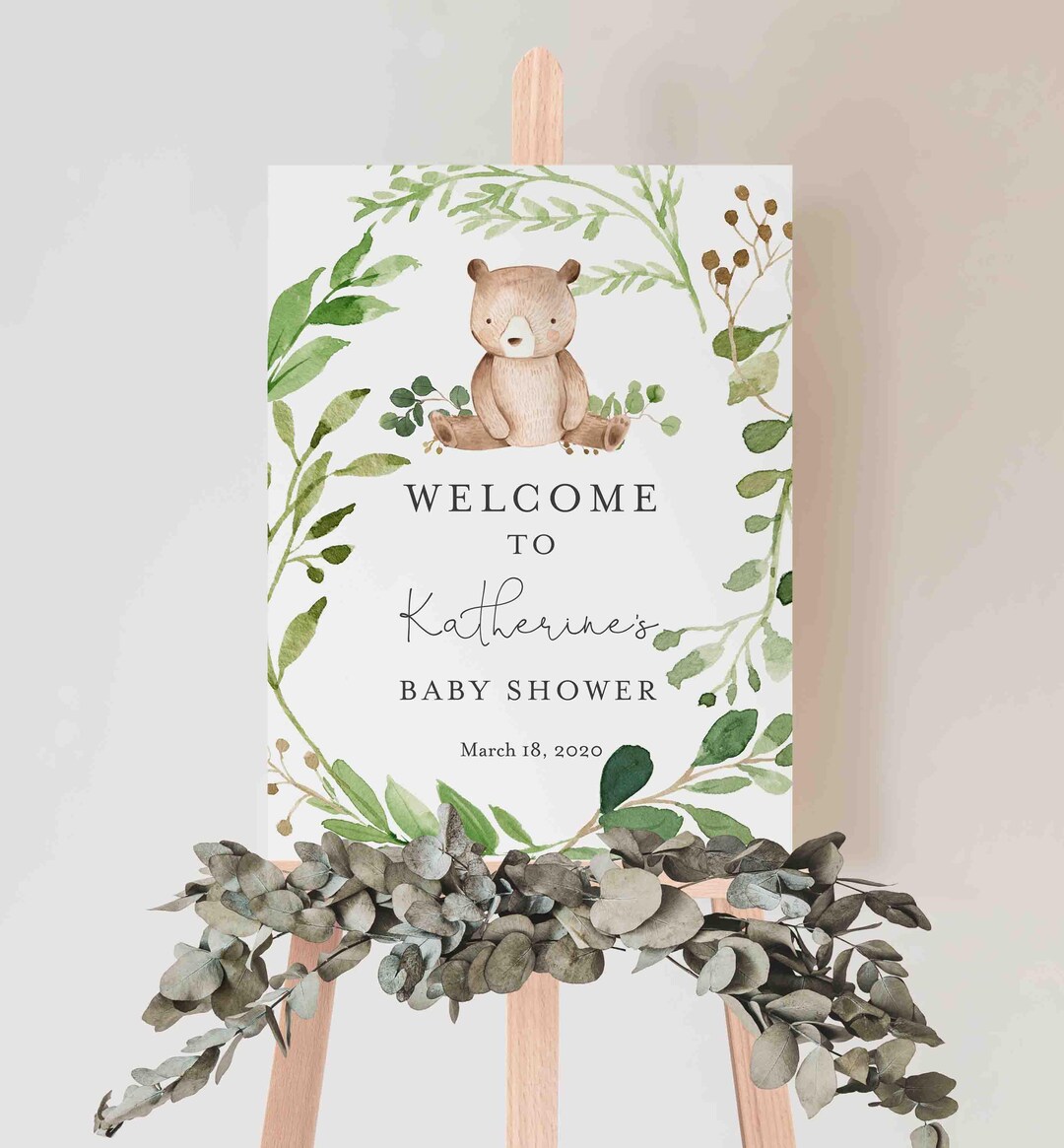 Bear Baby Shower Welcome Sign, Little Bear Baby Shower Welcome Sign ...