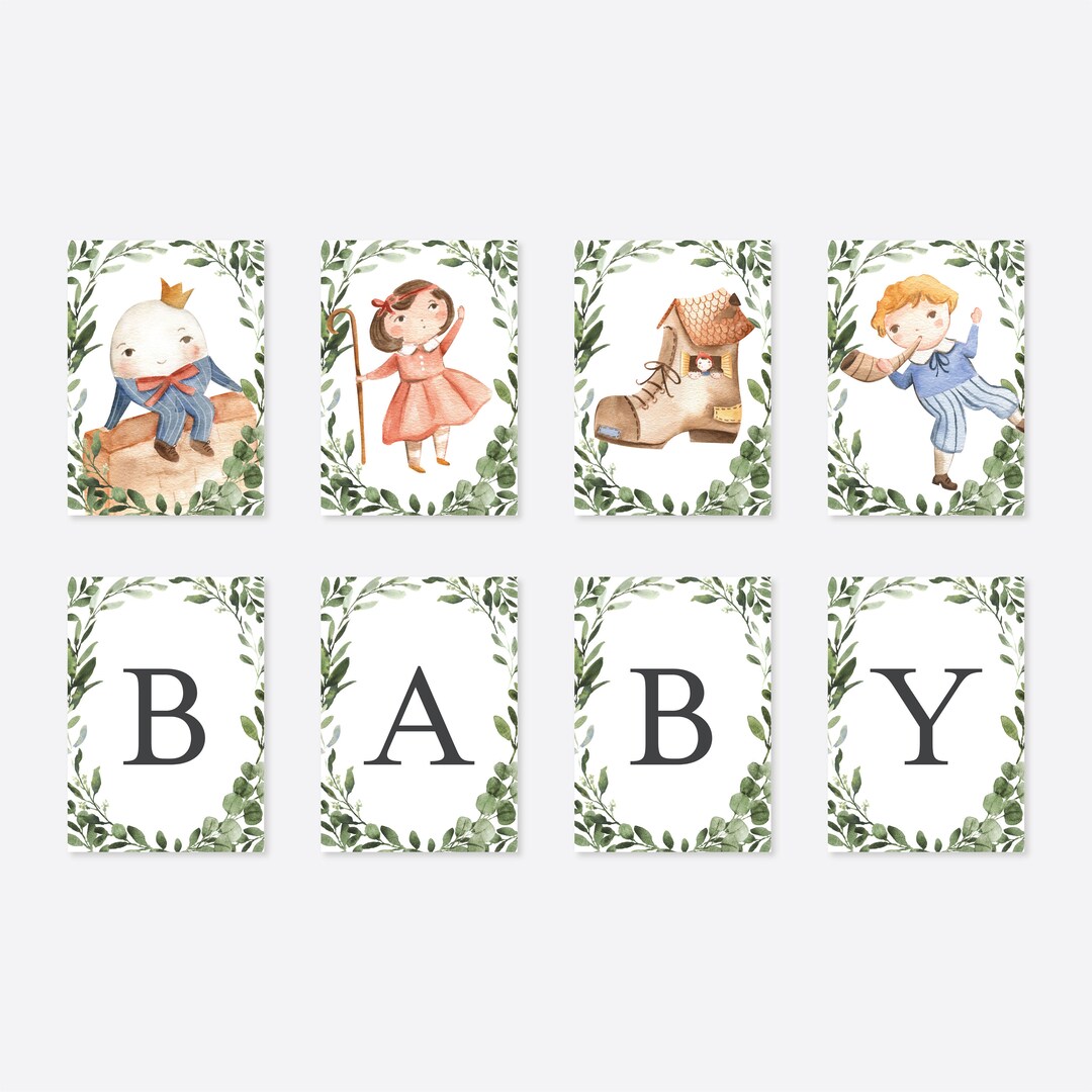 Nursery Rhyme Baby Shower Party Banner, Nursery Rhyme Party Banner ...