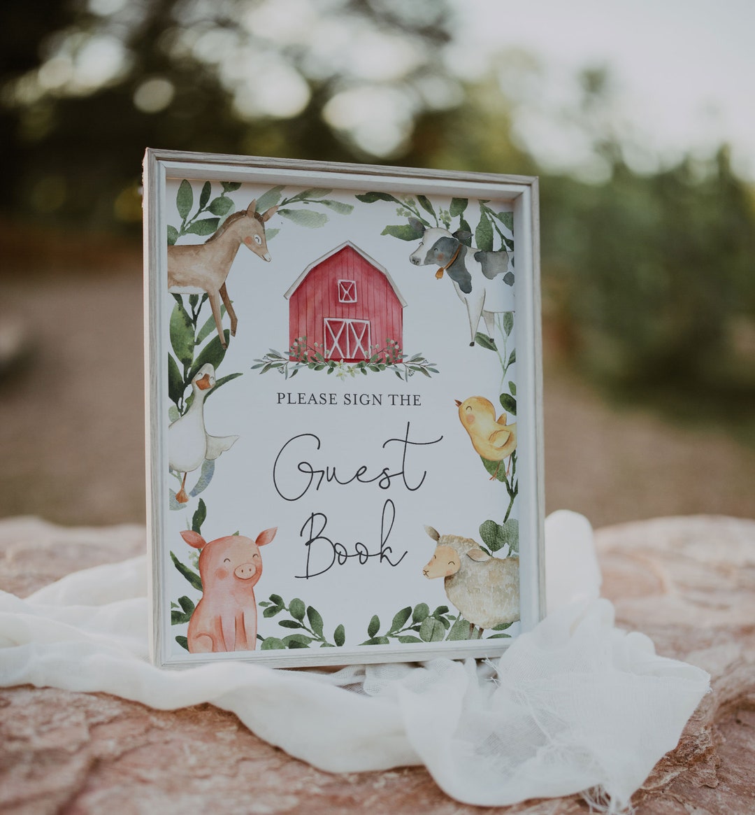 Farm Baby Shower Guest Book Sign Farm Guest Book Sign Farm - Etsy
