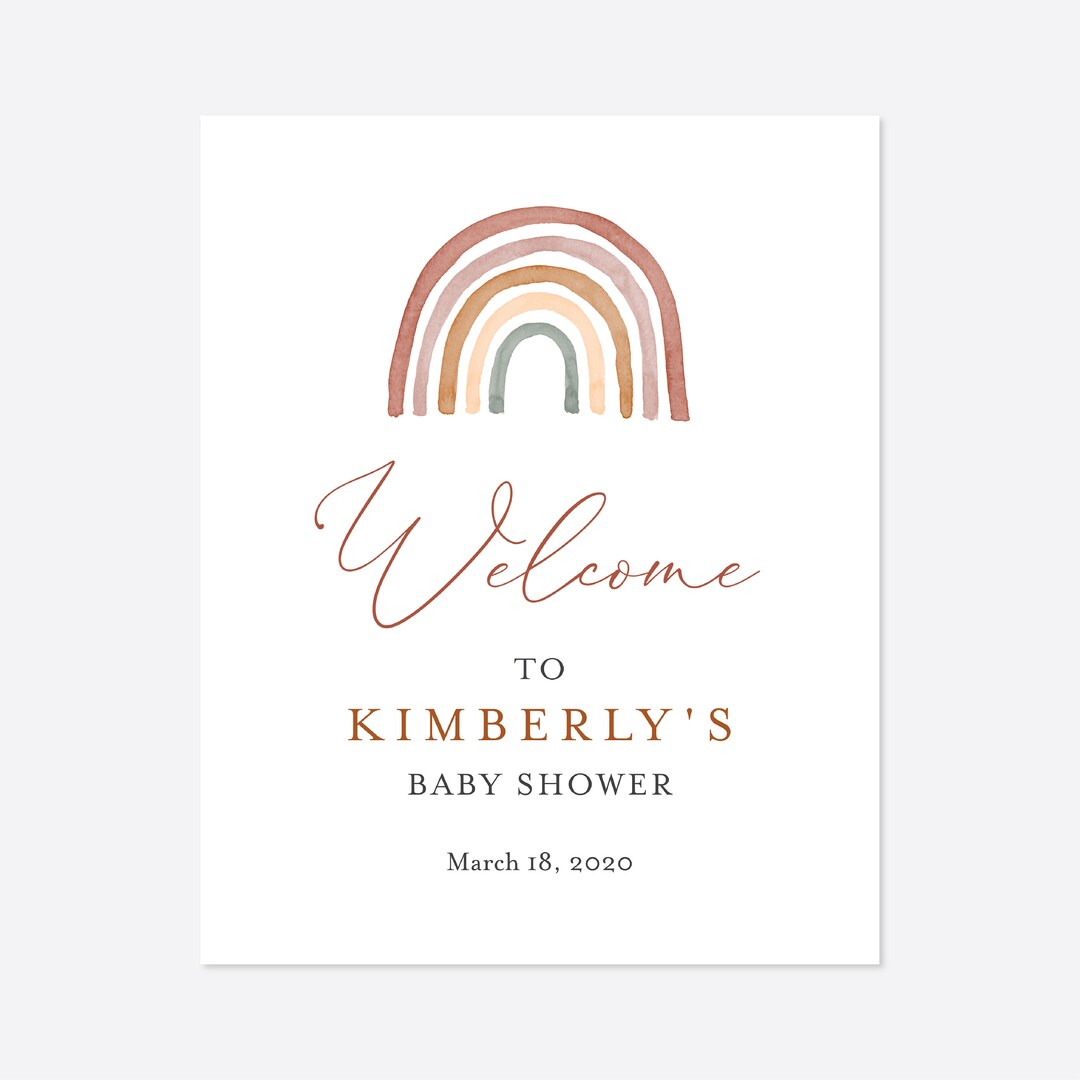 Rainbow Baby Shower Welcome Sign Rainbow Welcome Sign Boho - Etsy