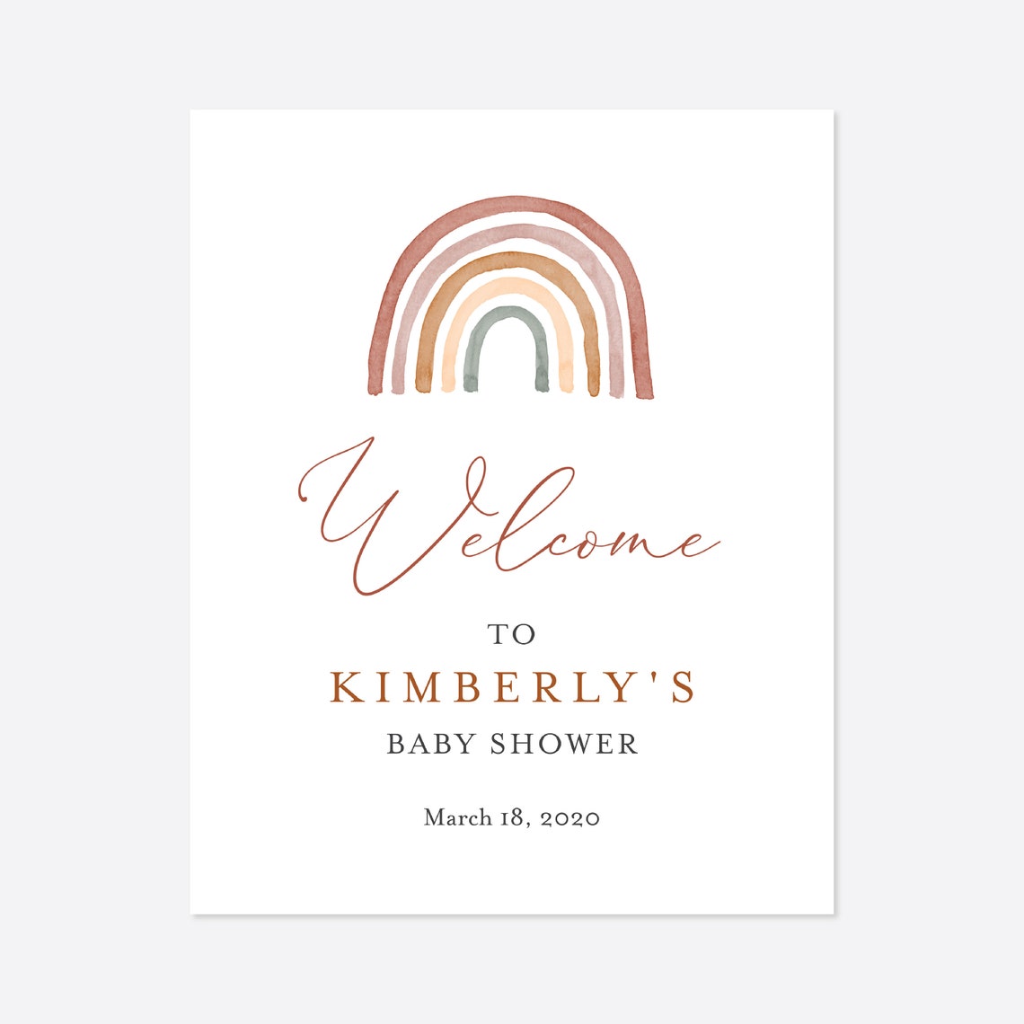 Rainbow Baby Shower Welcome Sign Rainbow Welcome Sign Boho | Etsy