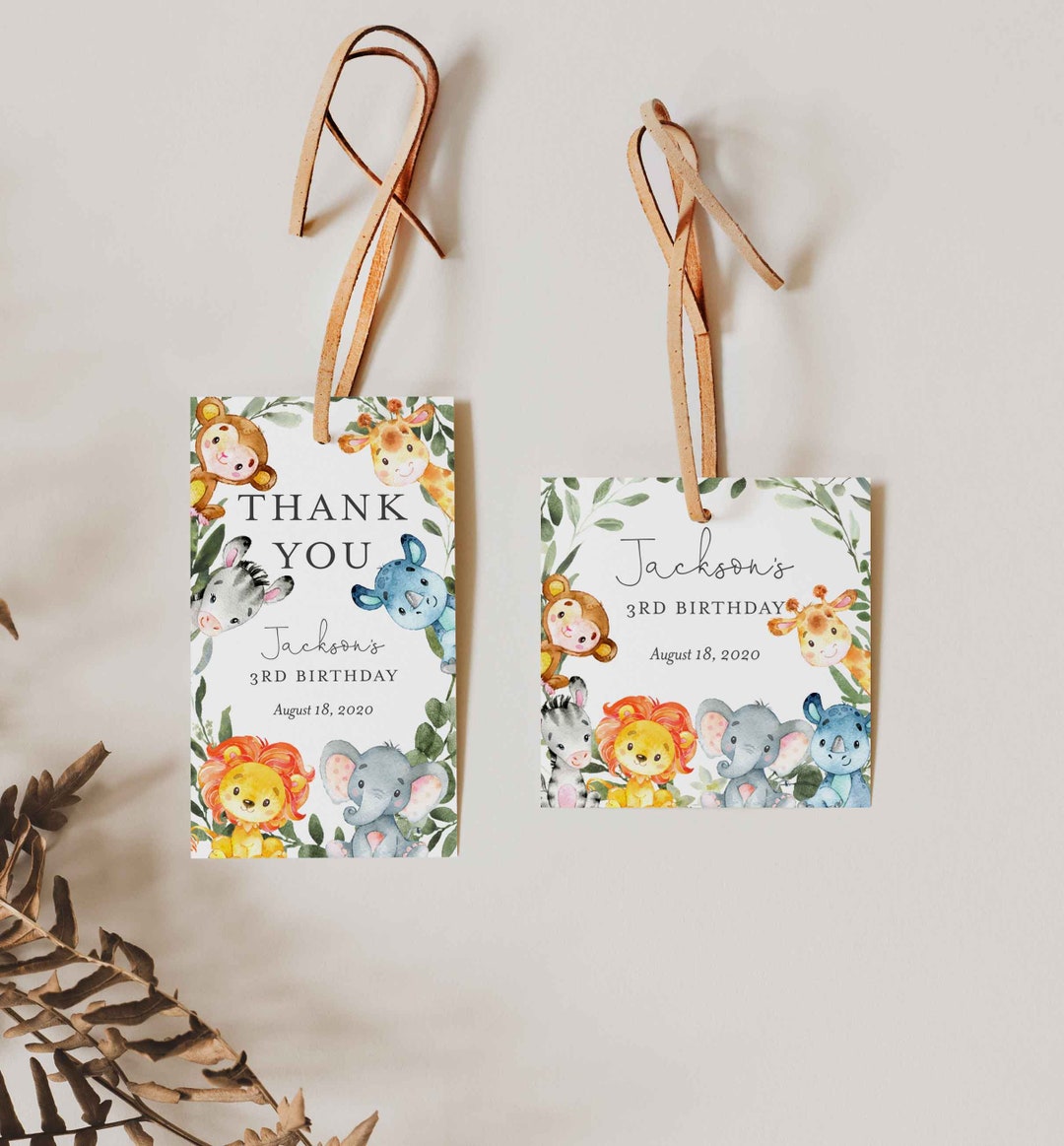 Jungle Birthday Favor Tag, Jungle Favor Tag, Safari Favor Tag, Jungle ...