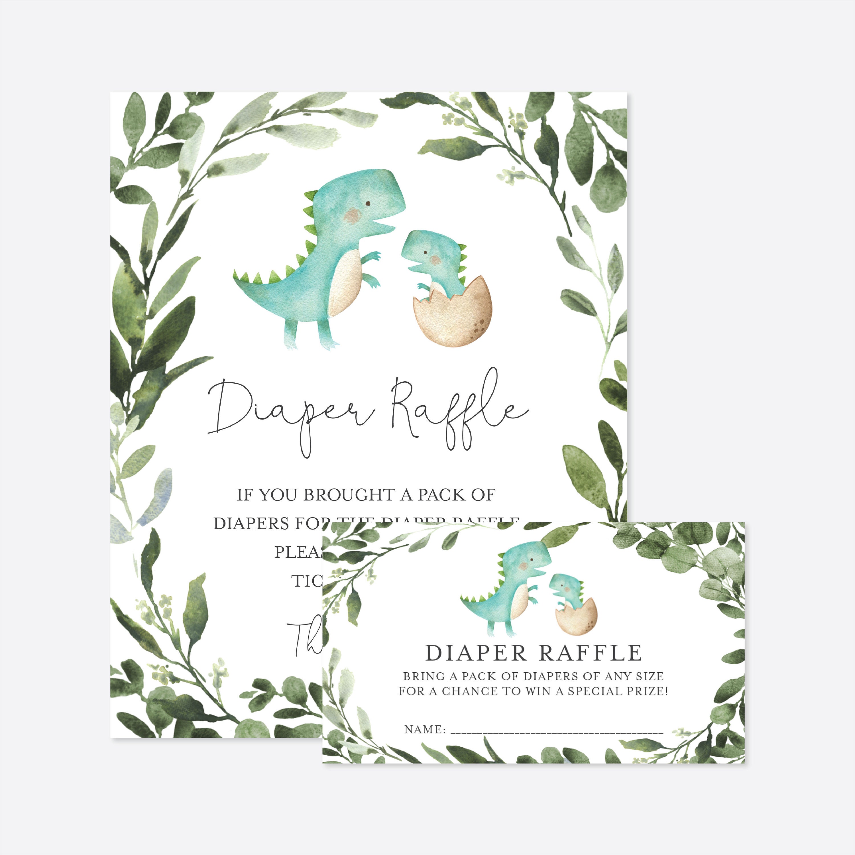 Dinosaur Baby Shower Diaper Raffle Dinosaur Baby Shower | Etsy
