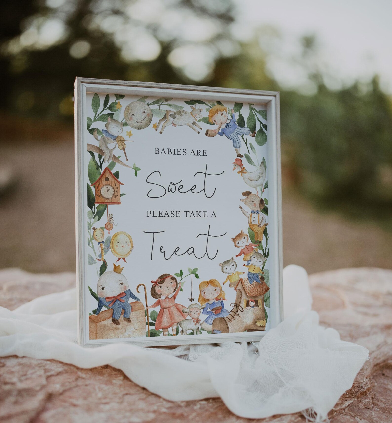 Nursery Rhyme Baby Shower Babies Are Sweet Sign, Nursery Rhyme Babies ...
