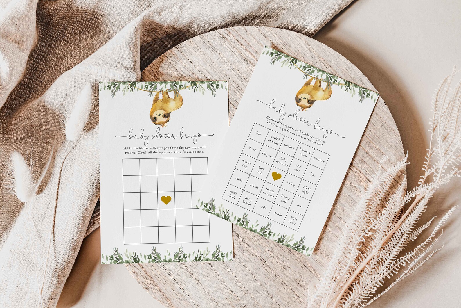 Sloth Baby Shower Bingo Game, Sloth Bingo Game, Sloth Baby Bingo, Sloth ...