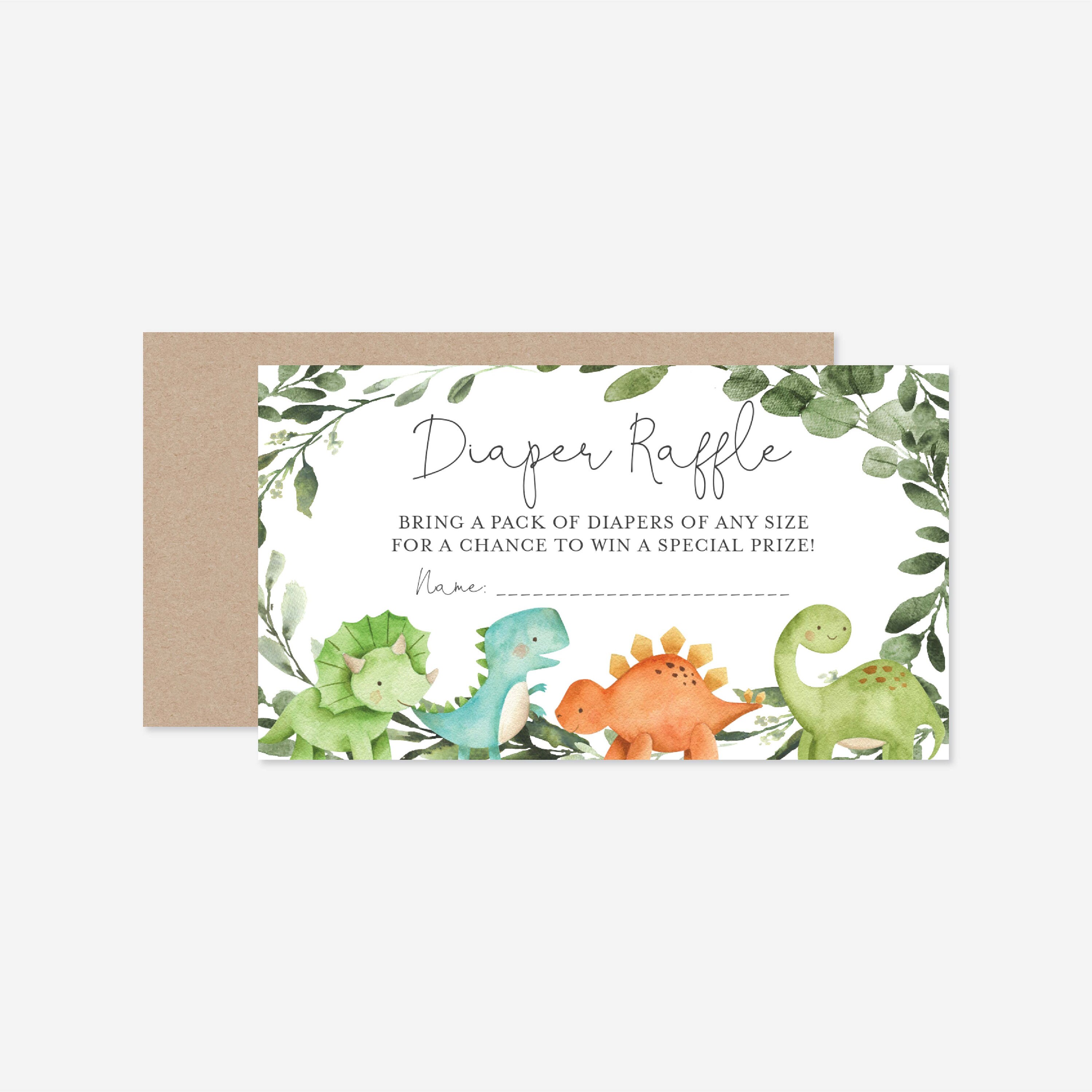 Dinosaur Baby Shower Diaper Raffle Dinosaur Baby Shower | Etsy