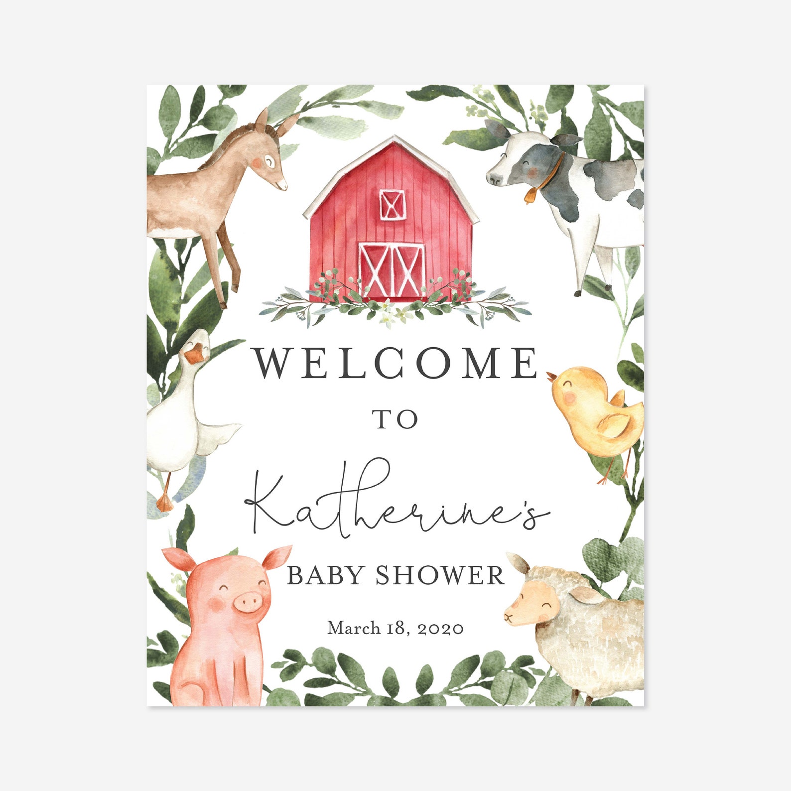 Farm Baby Shower Welcome Sign Farm Welcome Sign Farm Animal - Etsy