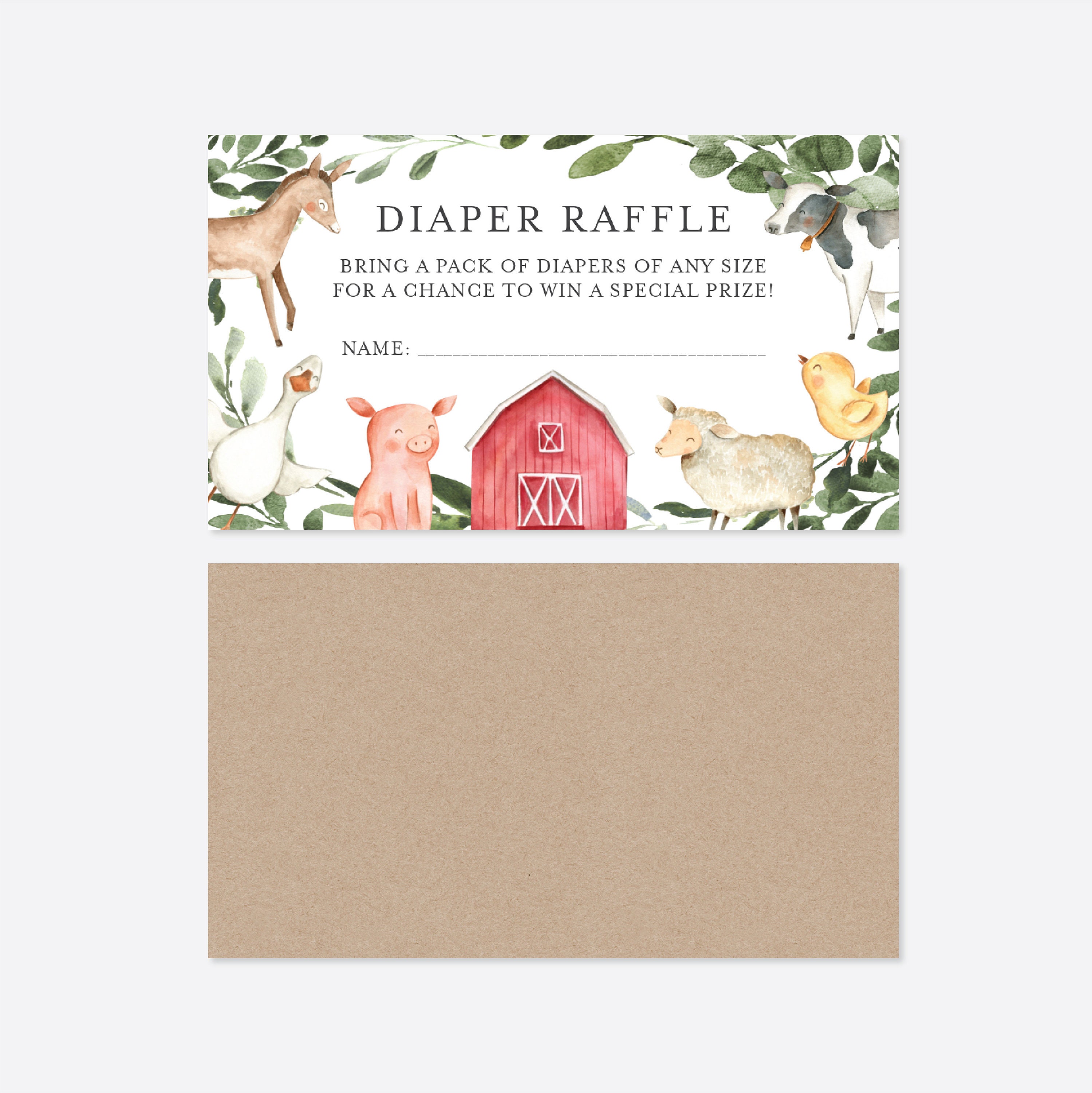 Farm Baby Shower Diaper Raffle Farm Diaper Raffle Farm - Etsy