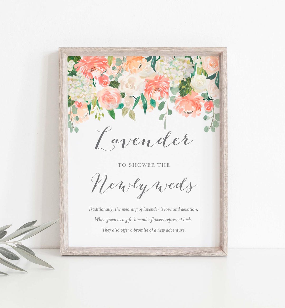 Peach and Cream Wedding Lavender Toss Sign, Confetti Send Off, Floral ...