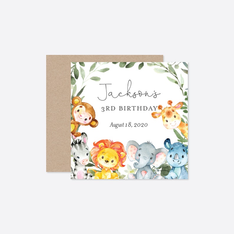 Jungle Birthday Favor Tag Jungle Favor Tag Safari Favor Tag | Etsy