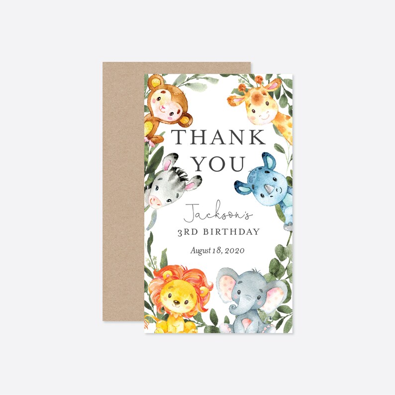 Jungle Birthday Favor Tag Jungle Favor Tag Safari Favor Tag | Etsy