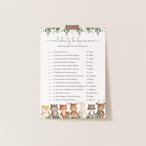 Woodland Baby Shower Printables - Etsy