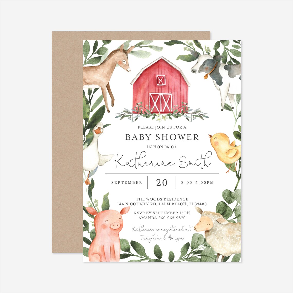 Farm Baby Shower Invitation Farm Baby Shower Invitation Farm - Etsy