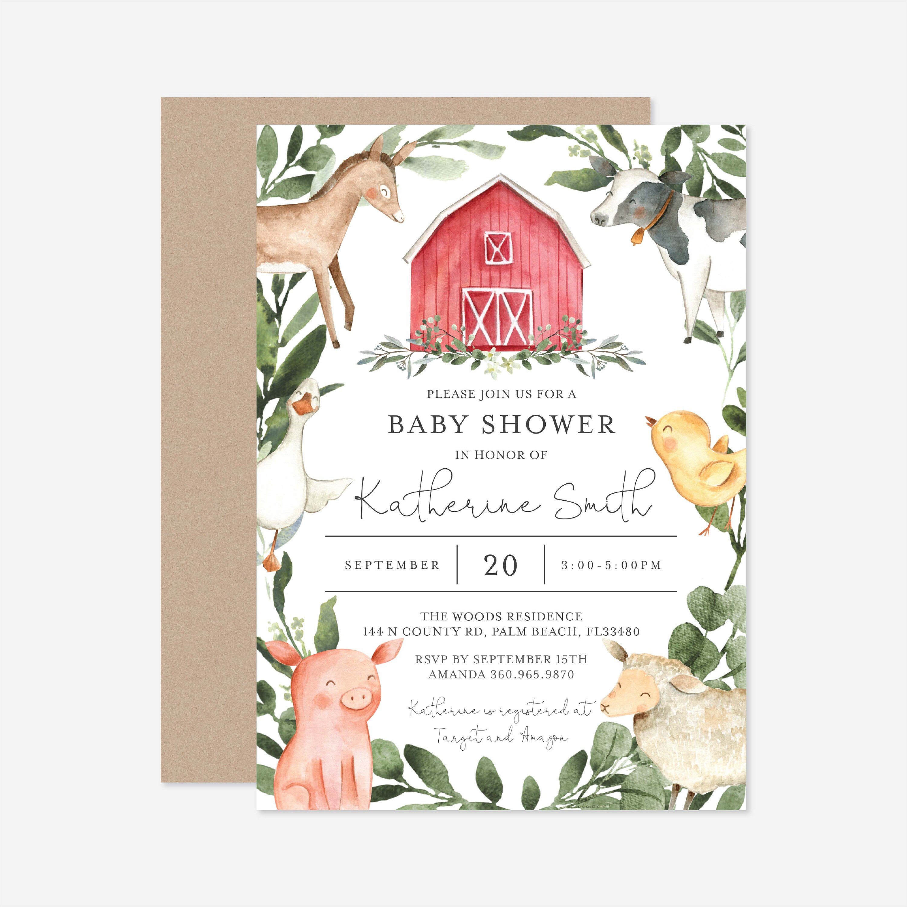 Farm Baby Shower Invitation Farm Baby Shower Invitation Farm - Etsy ...