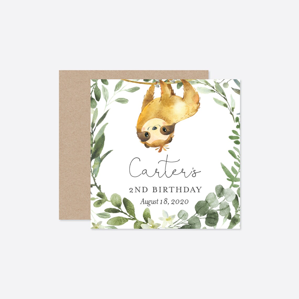 Sloth Birthday Favor Tag Sloth Favor Tag Sloth Favor Label | Etsy