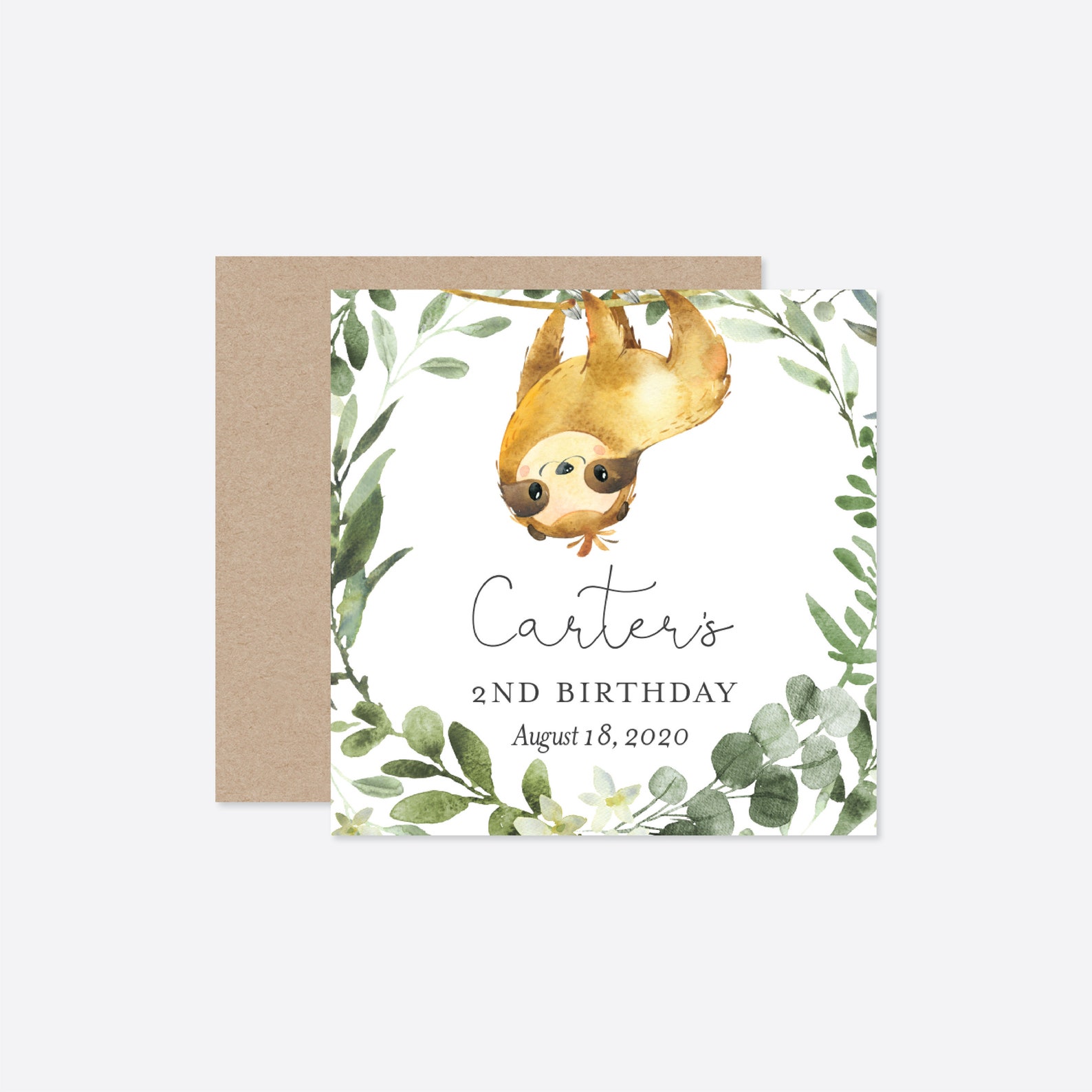 Sloth Birthday Favor Tag Sloth Favor Tag Sloth Favor Label | Etsy