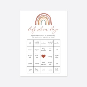 Rainbow Baby Shower Bingo Game Boho Rainbow Bingo Game - Etsy