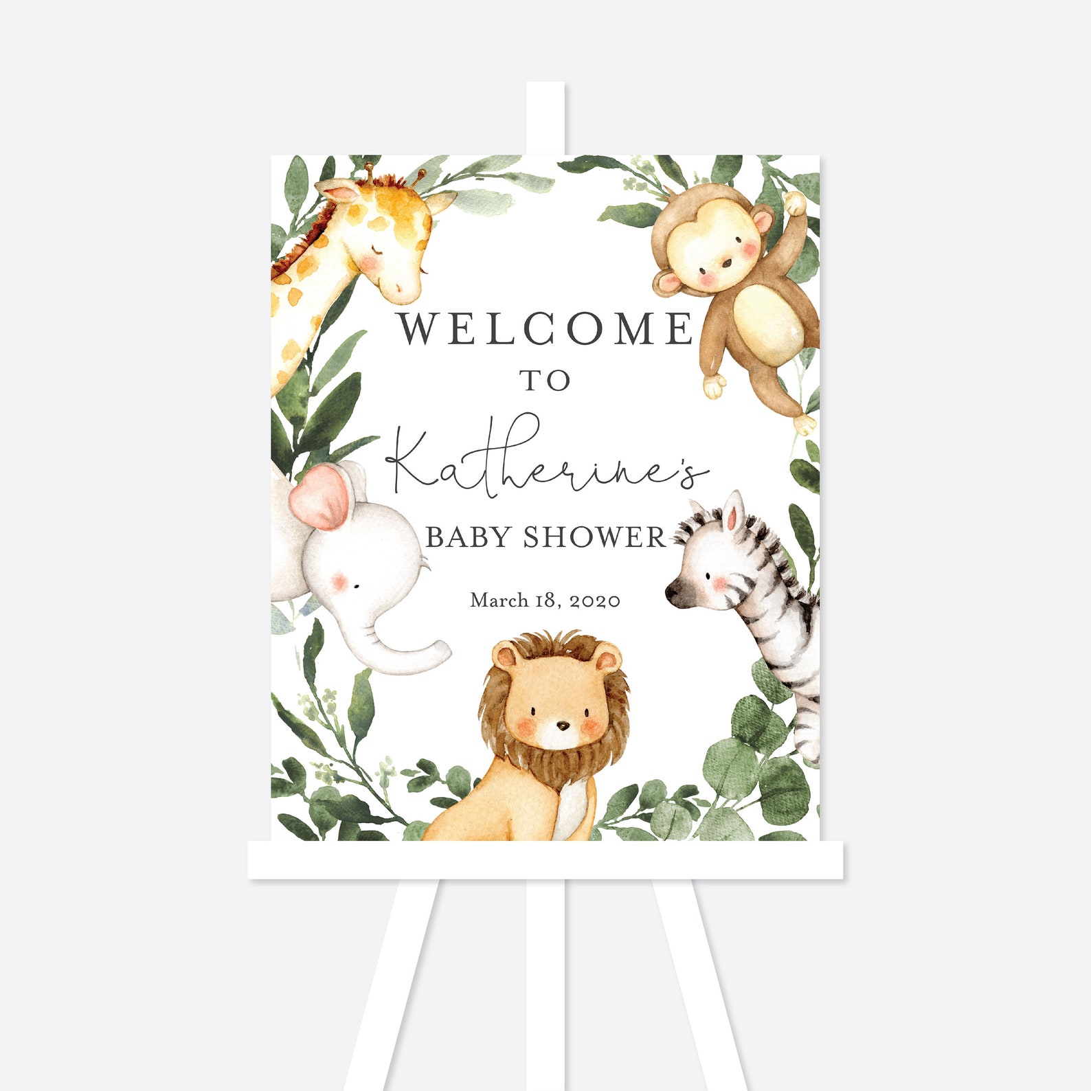 Safari Baby Shower Welcome Sign Safari Welcome Sign Safari - Etsy