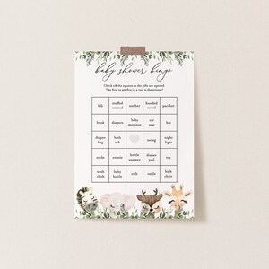 Safari Baby Shower Bingo Game, Safari Bingo Game, Jungle Bingo Game ...