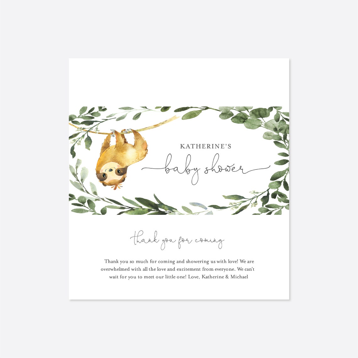 Sloth Baby Shower Chocolate Bar Wrapper Sloth Chocolate Bar - Etsy