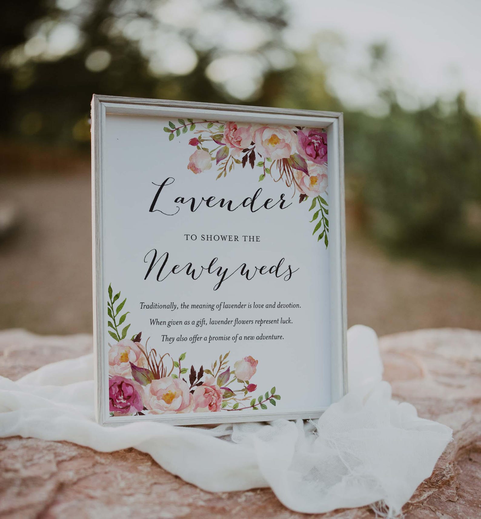 Pink Floral Wedding Lavender Toss Sign, Confetti Send Off, Ceremony ...