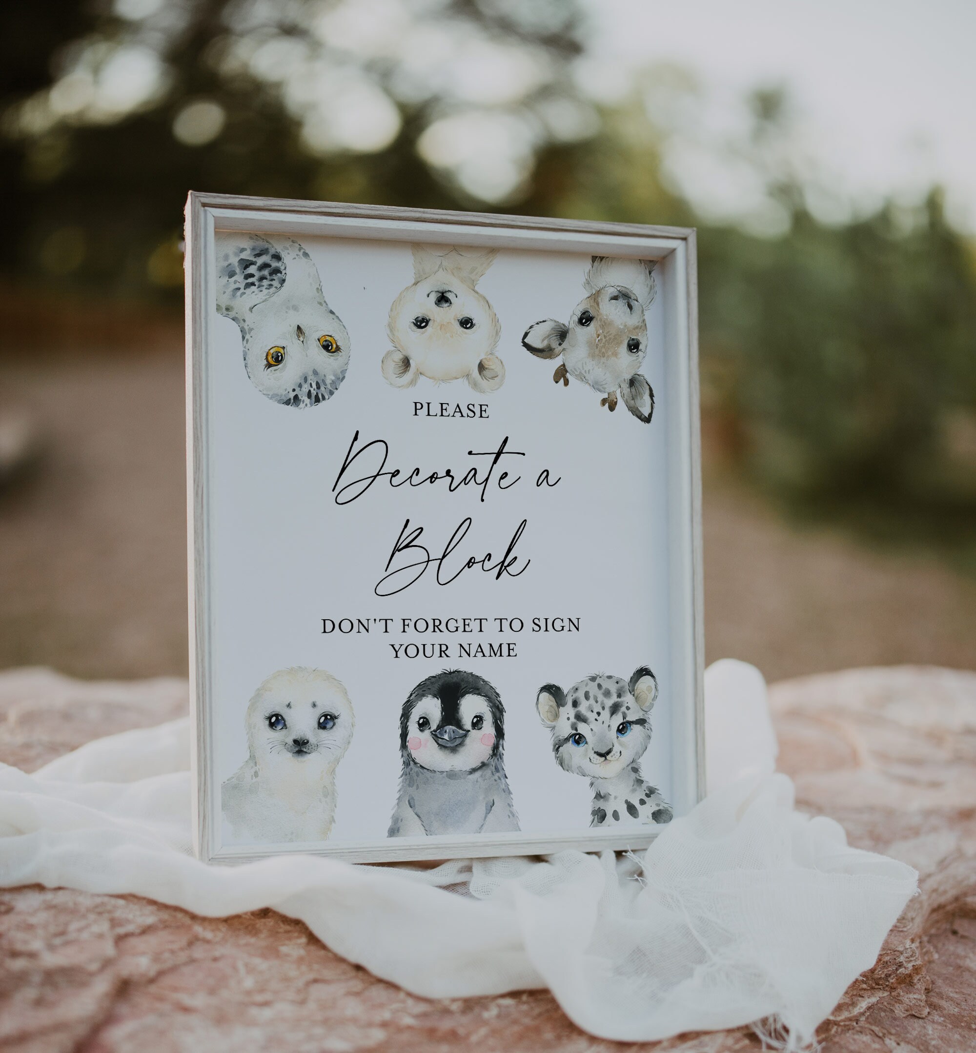 Winter Baby Shower Decorate A Block Sign, Winter Decorate A Block Sign ...