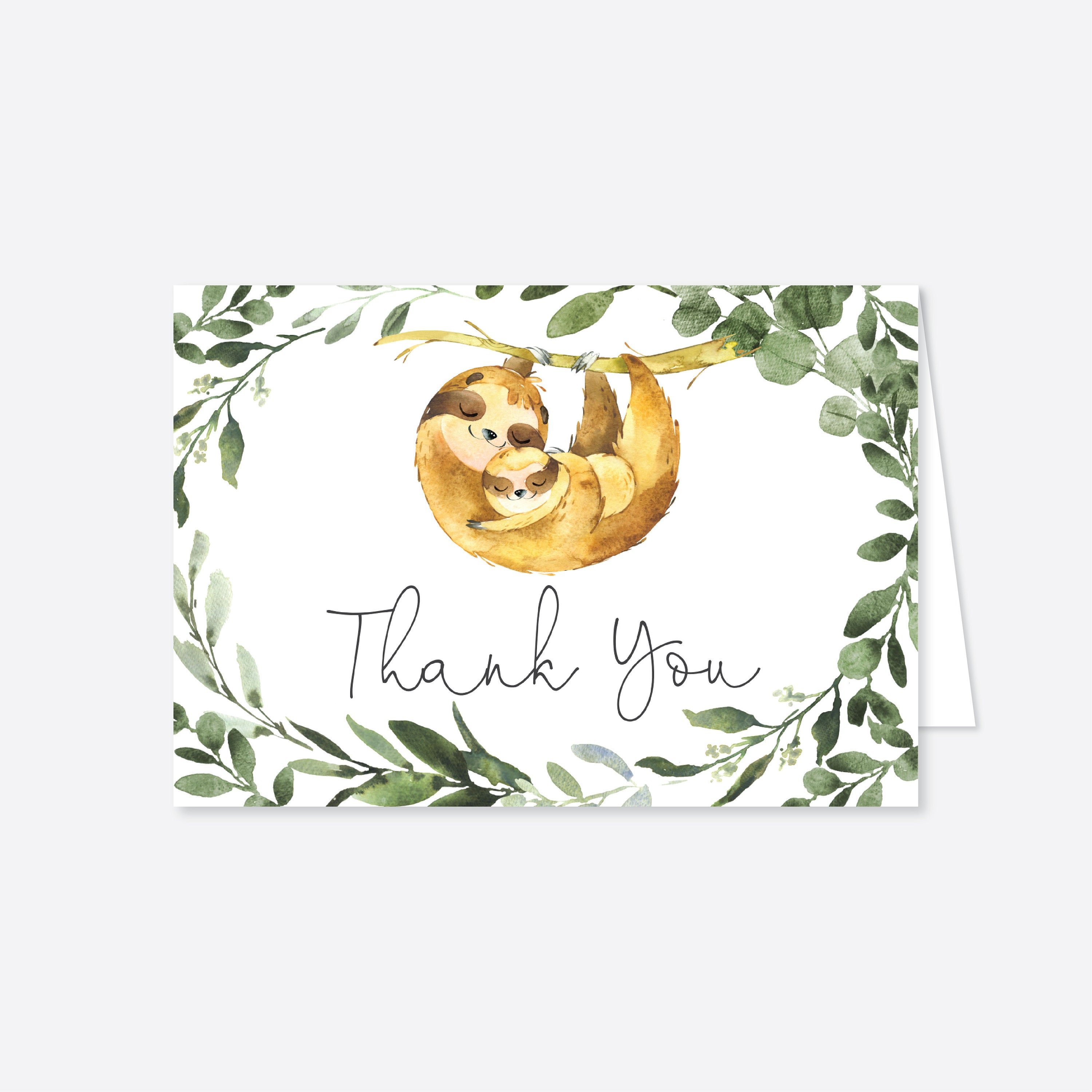Sloth Baby Shower Thank You Card Sloth Thank You Card Sloth | Etsy