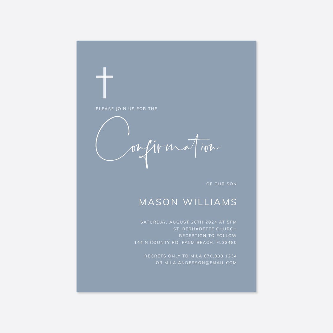 Modern Confirmation Invitation Minimal Confirmation - Etsy