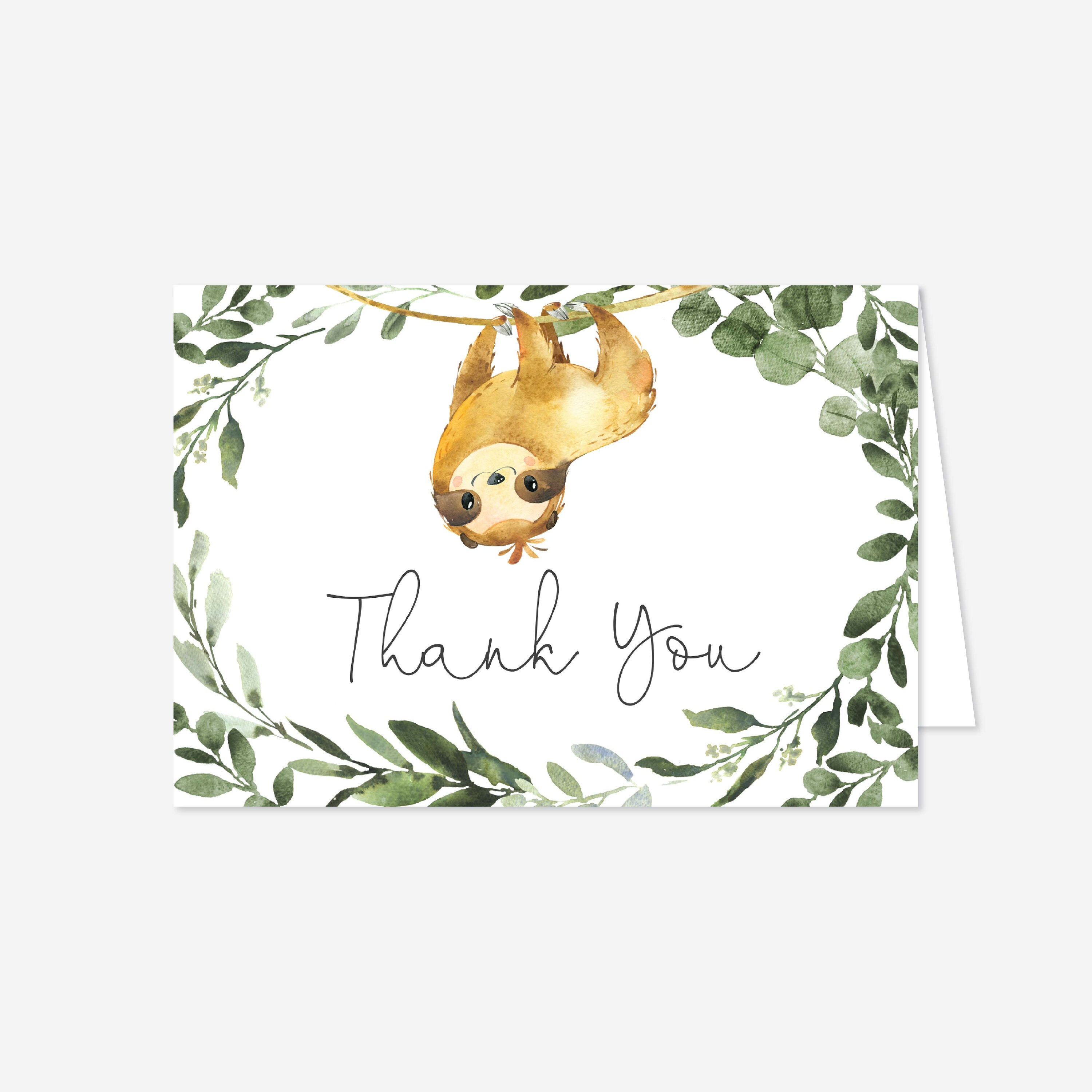 Sloth Baby Shower Thank You Card Sloth Thank You Card Sloth | Etsy