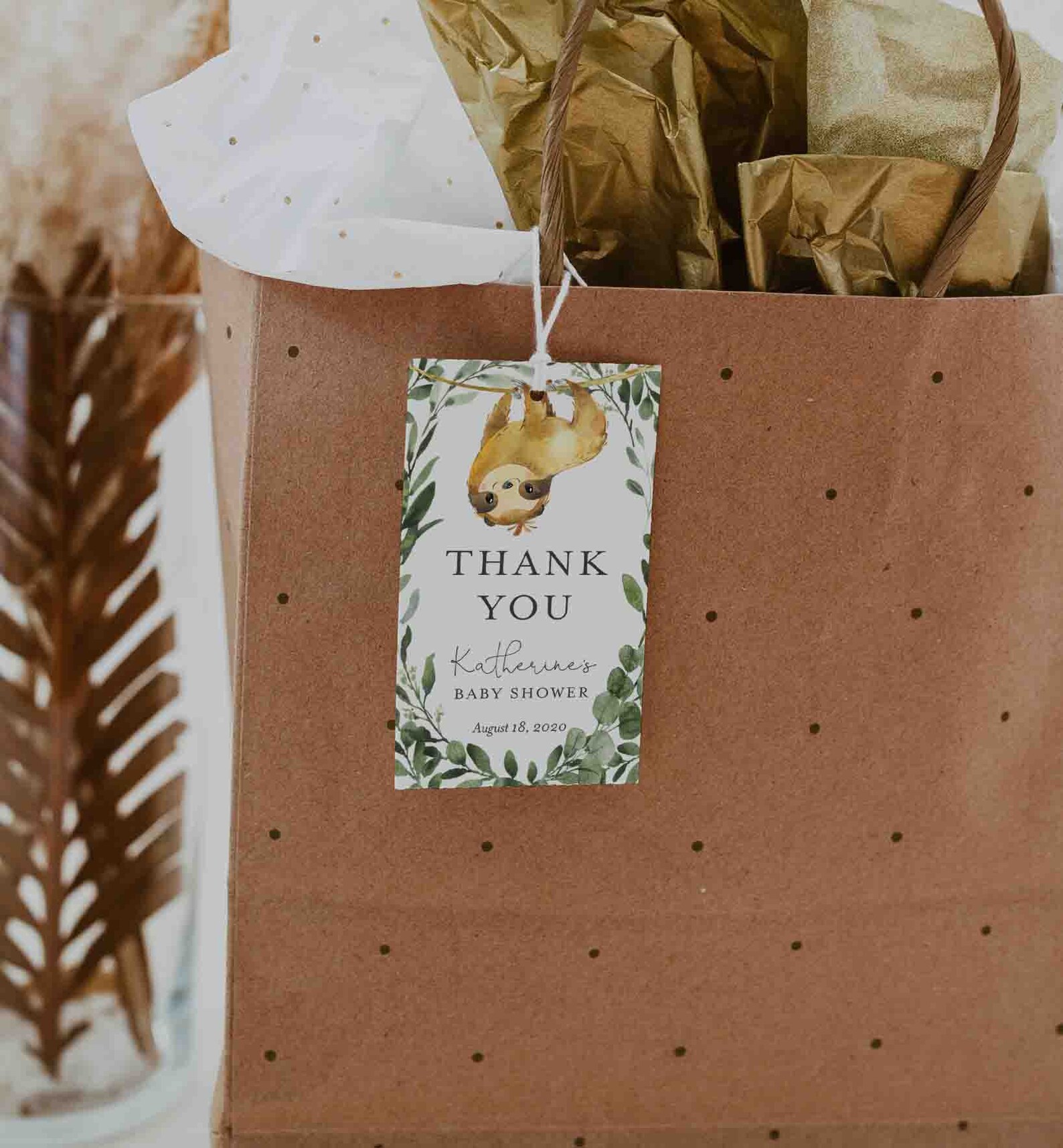 Sloth Baby Shower Favor Tag, Sloth Favor Tag, Sloth Favor Label, Sloth ...