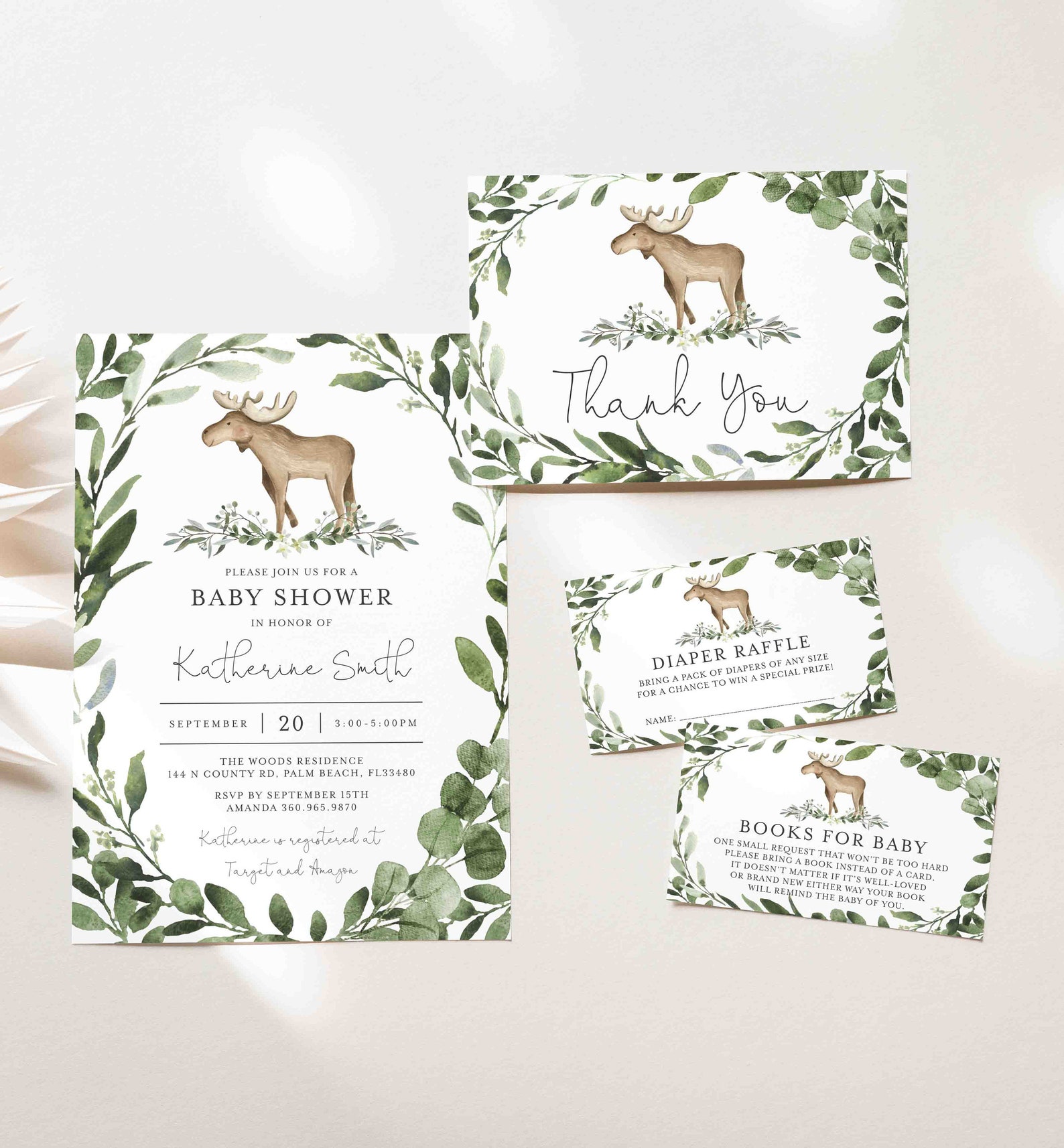 Lumberjack Moose Baby Shower Invitation Suite, Moose Baby Shower ...