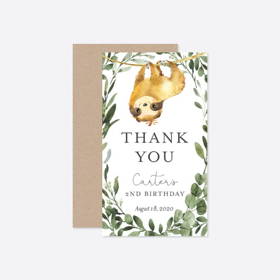 Sloth Birthday Favor Tag Sloth Favor Tag Sloth Favor Label | Etsy