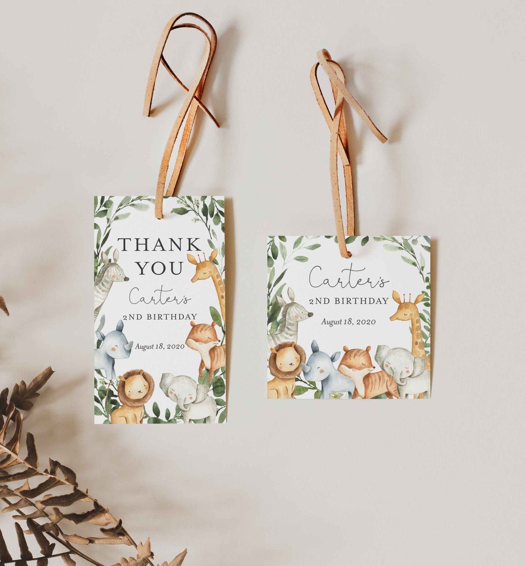 Safari Birthday Favor Tag, Safari Favor Tag, Jungle Favor Tag, Safari ...